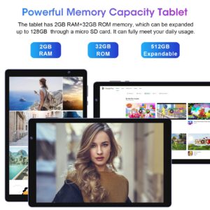 WeTap Android Tablet 10 inch Tablets丨 M10 Android 12 OS, 2+32GB / 512GB Expandable, Dual Camera Android Tablet, 1280x800 IPS Tablets, Quad-Core Processor, 6000 Mah Battery Bluetooth WiFi (Purple)