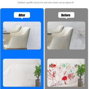 MUGUOY Electrostatic Absorption Wall Protective Film,Self-Adhesive Removable Clear Wall Protector,Oil Proof Waterproof Kitchen Furniture Sticker,No Glue Easy to Clean Wallpaper. (17.7 * 393.7 inch)