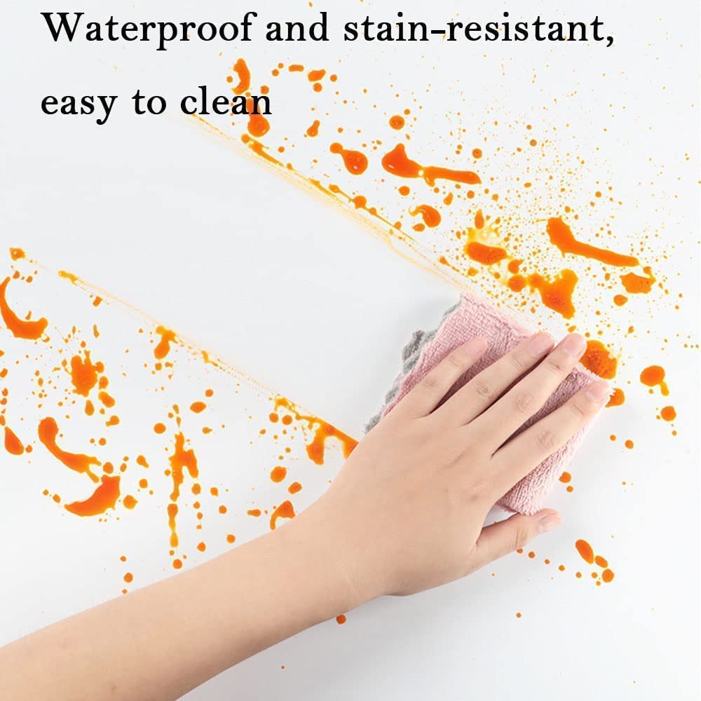 MUGUOY Electrostatic Absorption Wall Protective Film,Self-Adhesive Removable Clear Wall Protector,Oil Proof Waterproof Kitchen Furniture Sticker,No Glue Easy to Clean Wallpaper. (17.7 * 393.7 inch)