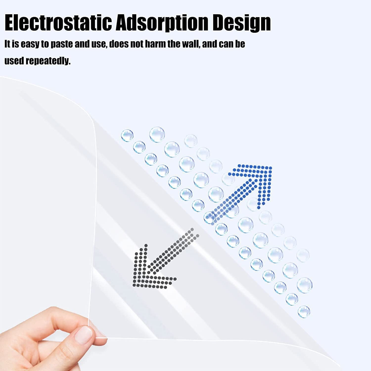 MUGUOY Electrostatic Absorption Wall Protective Film,Self-Adhesive Removable Clear Wall Protector,Oil Proof Waterproof Kitchen Furniture Sticker,No Glue Easy to Clean Wallpaper. (17.7 * 393.7 inch)