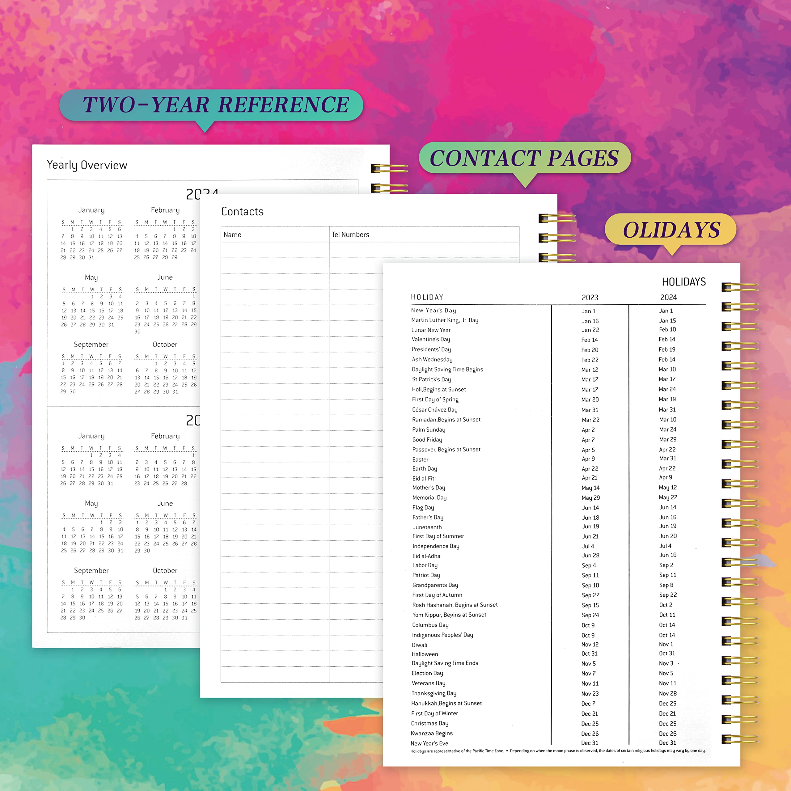 2024 Planner - 2024 Academic Weekly & Monthly Planner with Monthly Tabs, Daily Planner Yearly Agenda Calendar Organizer, Jan 2024-Dec 2024, 6.3" x 8.5"