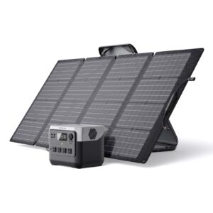 ef ecoflow solar generator river 2 pro 768wh portable power station & 160w portable solar panel lifepo4 battery 70 min fully charged, 4×ac, for camping, rv, home backup