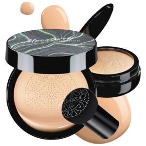 mushroom head air cushion cc cream - bb cream foundation makeup moisturizing concealer long-lasting, cushion foundation full coverage self adjusting for mature skin & all skin types (natural)