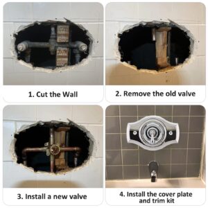 Renovation Shower Cover Plate for 2-Handle or 3-Handle to 1-Handle Shower Updates, Chrome