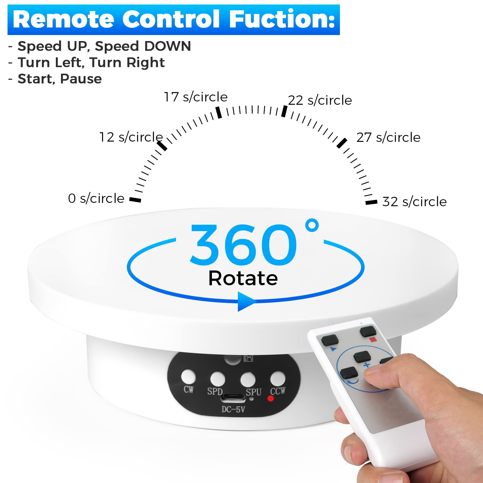 Remote Control Motorized Rotating Display Stand for Epoxy Glitter Tumbler, Cup Display Turner, 360 Electric Rotating Turntable Stand for Photography Crafts Jewelry Display, Motorized Lazy Susan