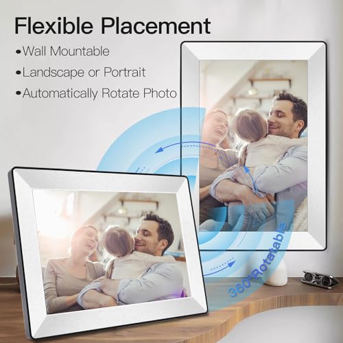 SBUSFGT Digital Picture Frame 10.1 Inch WiFi Smart Digital Photo Frame 16GB Free Storage 1280 * 800 IPS HD Touch Screen Share Photos and Videos for Free Anytime Anywhere with The Uhale App