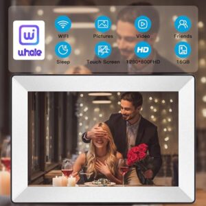 SBUSFGT Digital Picture Frame 10.1 Inch WiFi Smart Digital Photo Frame 16GB Free Storage 1280 * 800 IPS HD Touch Screen Share Photos and Videos for Free Anytime Anywhere with The Uhale App