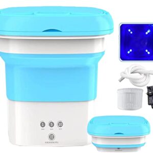 Portable Washing Machine 4.5L Mini Foldable Small Machine for Apartment, Laundry, Camping, RV, Travel, Underwear, Socks, Baby clothes Lightweight and Easy to Carry (Blue)