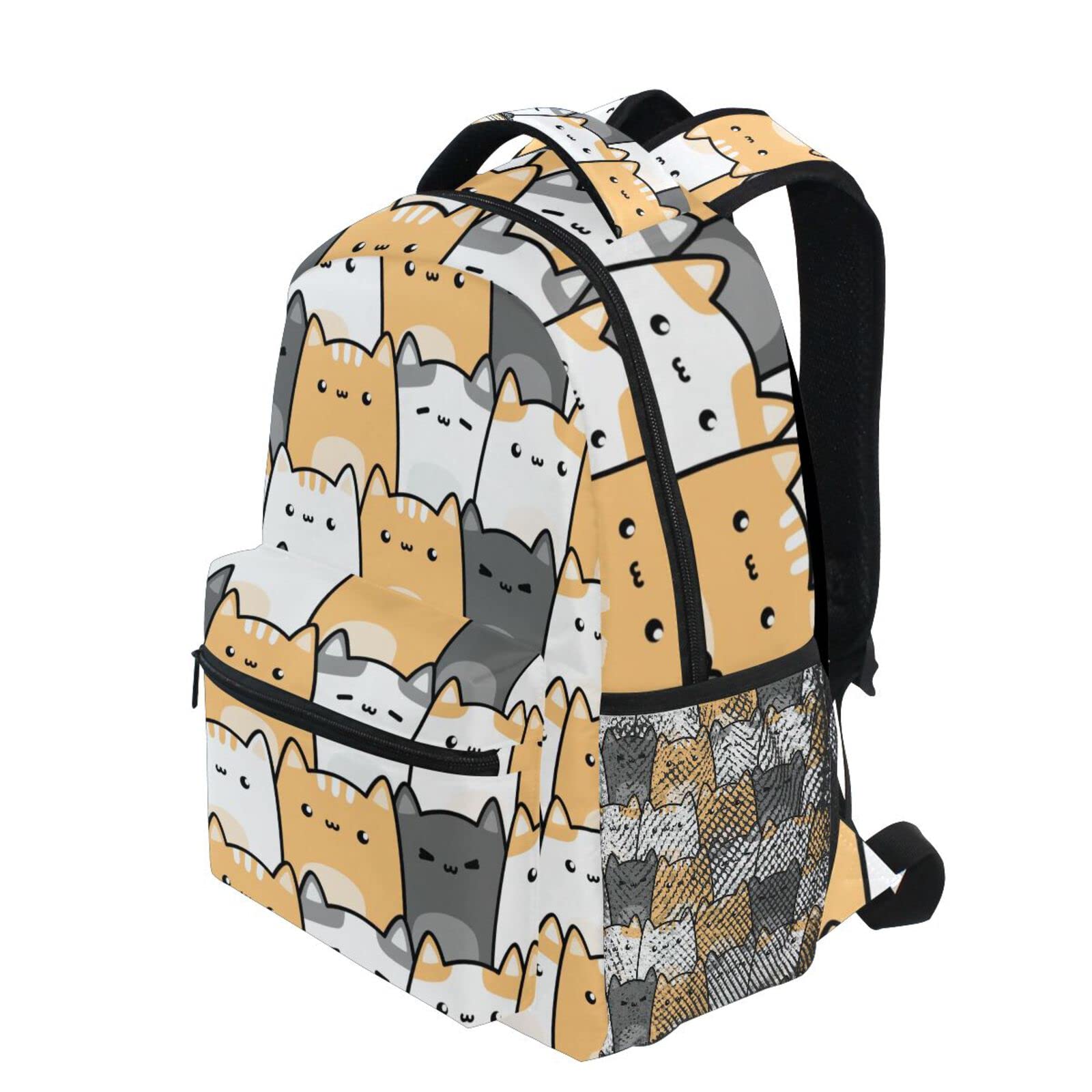 Miaoquhe Cute Cats Backpack for Girls Teenage, Cartoon Animal Backpacks Waterproof Durable School Backpack Personalized Laptop for Hiking Traveling Camping