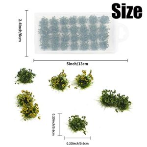 FOIMAS 56pcs Miniature Green Bushy Tufts Lowland Shrubs Tuft Terrain Model Static Scenery for DIY Craft Train Landscape Railroad Scenery Sand Military Layout Model War Gaming Terrain