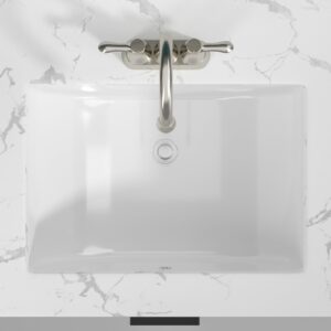 Undermount Bathroom Sink - Sarlai 21 x 14 inch Rectangular Vessel Sink Undermount Modern White Ceramic Rectangle Sink, Vanity Sink Art Basin with Overflow, Interior Bowl Size 18.3"x12.5"x6"