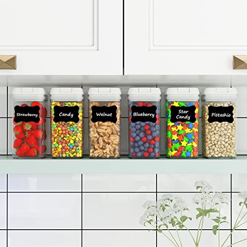 Lifetime Home 14 PACK Airtight Food Storage Containers Set w/Lids for Kitchen & Pantry Organization - BPA-Free for Cereal, Pasta, Rice, Vegetables & Flour - Free Labels & Marker - WHITE