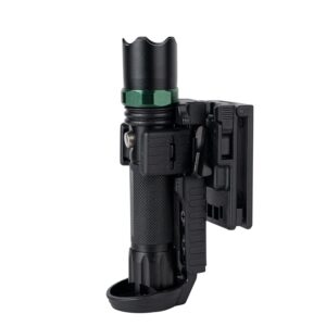 tacnex quick release flashlight holder w/duty belt clip tactical torch holster carrier rotatable light carry case stand fit 1"-1.25" diameter flashlight for police leo security military work patrol