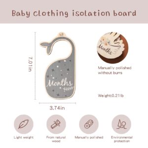 Baby Closet Dividers, Baby Clothes Dividers for Closet from Newborn to 24 Months, 7 Premium Wooden Nursery Hanger Organizers Decor to Make a Tidy&Well Infant Closet