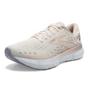 brooks women's glycerin 20 neutral running shoe - snow white/blush/cosmic sky - 8.5 medium