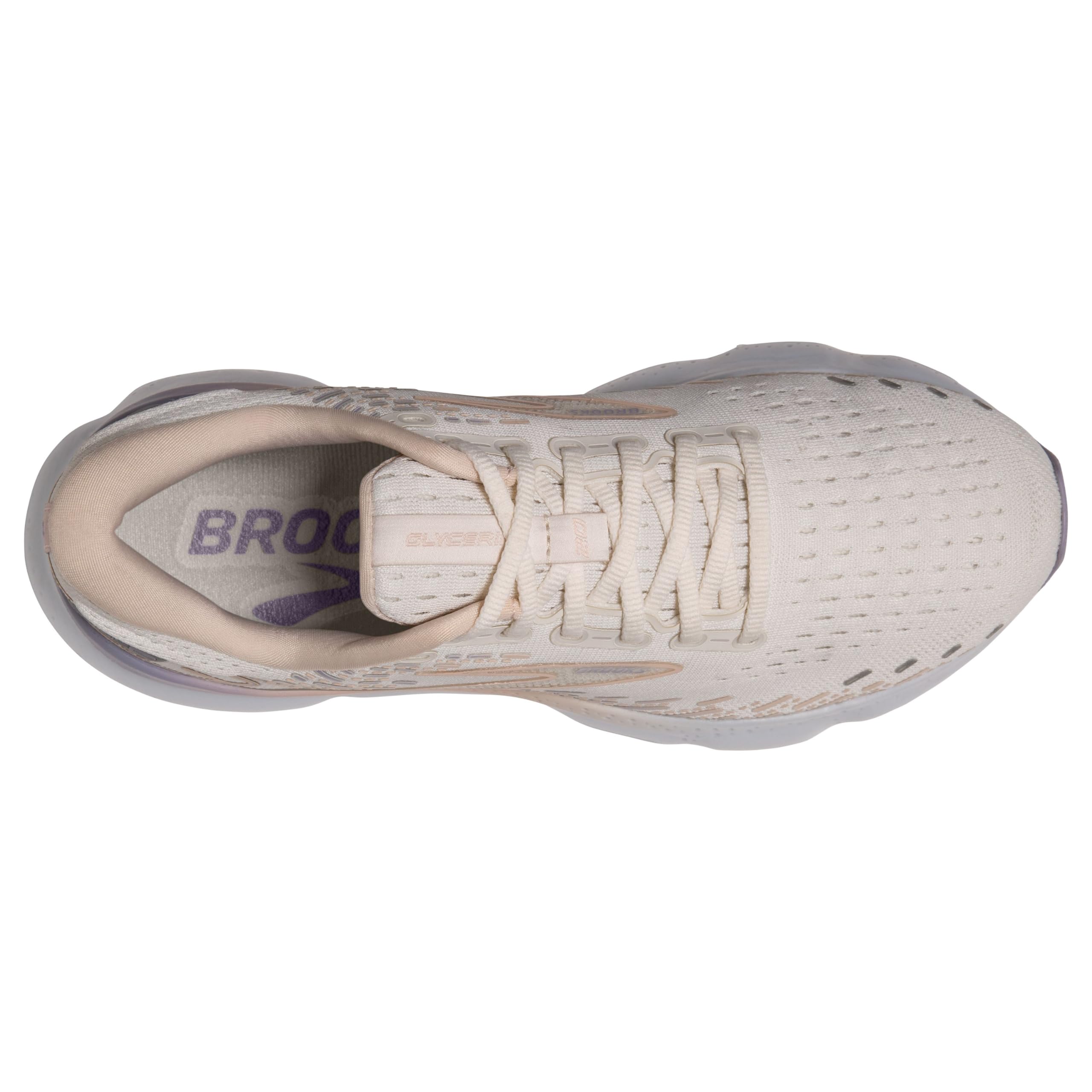 Brooks Women's Glycerin 20 Neutral Running Shoe - Snow White/Blush/Cosmic Sky - 9.5 Medium