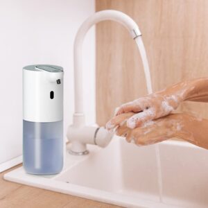 Soap Dispenser, Automatic Hand Soap Dispenser Sprayer Touchless Foam Liquid Soap Dispenser Rechargeable Bathroom Countertop Soap Pump for Bathroom Kitchen 13.5oz Liquid Hand Soap Jar Container