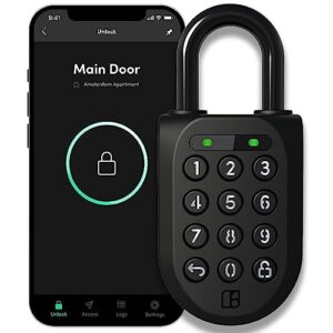 igloohome new smart padlock 2 (sp2), the toughest smart padlock – generate access from anywhere with the mobile app (ios/android) – no wifi needed, waterproof & rechargeable