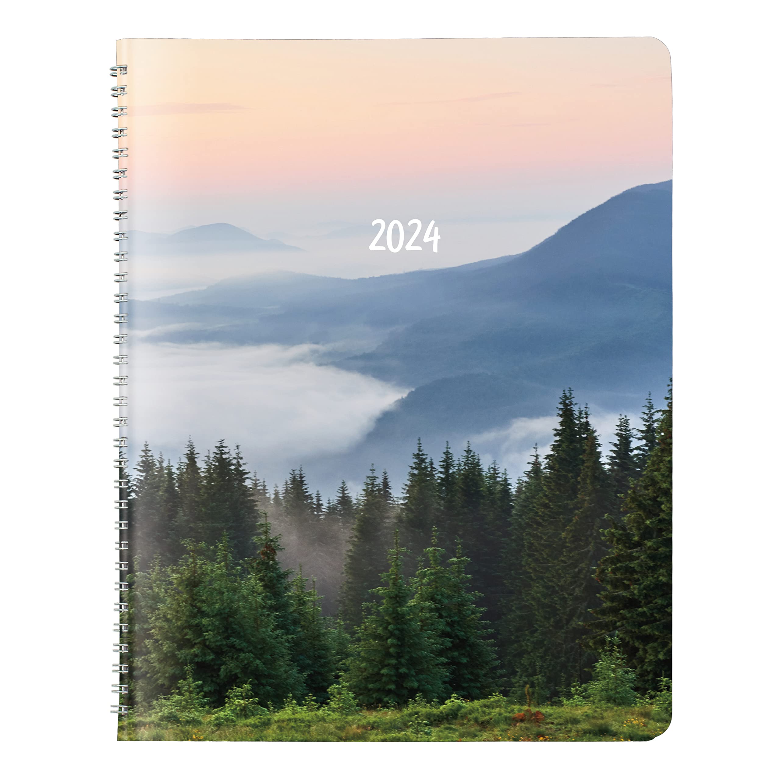 Brownline 2024 Essential Monthly Planner, 14 Months, December 2023 to January 2025, Twin-Wire Binding, 11" x 8.5", Mountain Green (CB1262G.03-24)