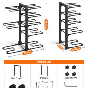 ORDORA Pots and Pans Organizer: under Cabinet, 21" Height Heavy Duty 120LBS Pots Pans Organizer Rack for under Cabinet 8-Tier Adjustable for Big Stockpots, Dutch Ovens, Cast-iron Pans, Heavy Cookware