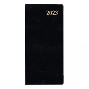 Brownline 2024 Executive Weekly Pocket Planner, Appointment Book, 12 Months, January to December, Horizontal, Sewn Binding, 6.75" x 3.1875", Trilingual, Black (CBE306-24)