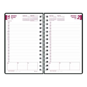 Brownline 2024 DuraFlex Daily/Monthly Planner, Appointment Book, 12 Months, January to December, Twin-Wire Binding, 8" x 5", Black (CB634V.BLK-24)