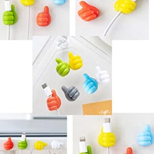 LBKKC Silicone Thumb Hooks, 30pcs Self Adhesive Wall Hooks, Multifunctional Cord Holder for Desk, Data Cable Clip Wire Desk Organizer