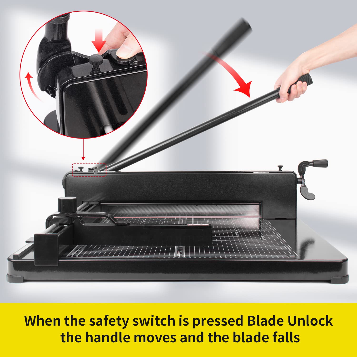 A3 Heavy Duty Paper Cutter, 17"Guillotine Paper Cutter, High-Speed Steel Blade 1.57" Stack Cutting