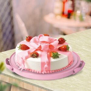 KALINCO Cake Carrier with Lid and Handle, Cake Stand with Dome, Cake Storage Container for Transportation, Pie, Nuts, and Other Desserts(with turntable)