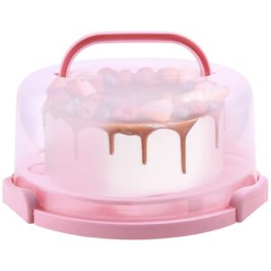 KALINCO Cake Carrier with Lid and Handle, Cake Stand with Dome, Cake Storage Container for Transportation, Pie, Nuts, and Other Desserts(with turntable)