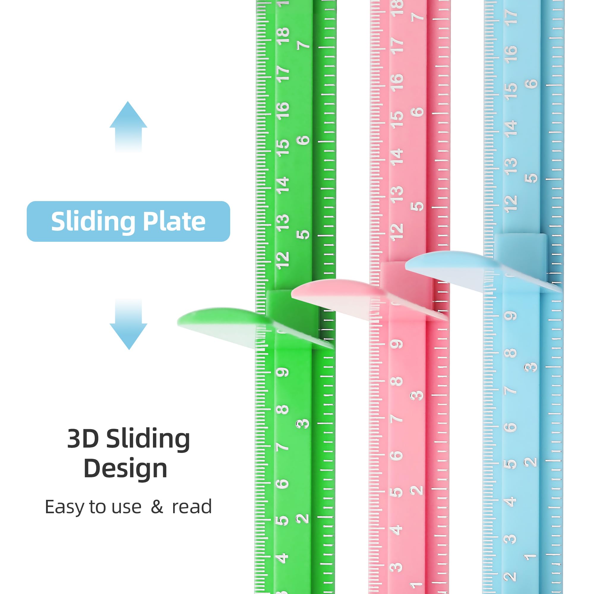 SNOPARD Growth Chart, Baby Height Chart,Spliced Height Ruler, Kids Height Measurement for Wall Sticker, Sliding Measuring Ruler for Nursery School Clinic with High Precision,79 inch (Blue)