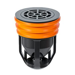 waterless trap seal for floor drain, shower drain seal prevents odors from floor drain double filter clogging drain stopper for bathroom balcony (black orange)