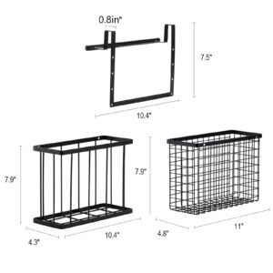 SUINHE 2 Pack Cabinet Door Organizer, Kitchen Cabinet Door Organizer, Over The Cabinet Cutting Board Holder, Kitchen Cabinet Towel Rack with foil and Packaging Organizer