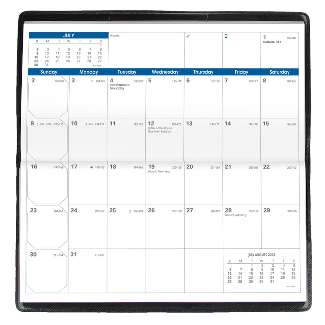 Quo Vadis 2024 Refill For Visoplan Monthly Planner - Pocket Calendar Organizer