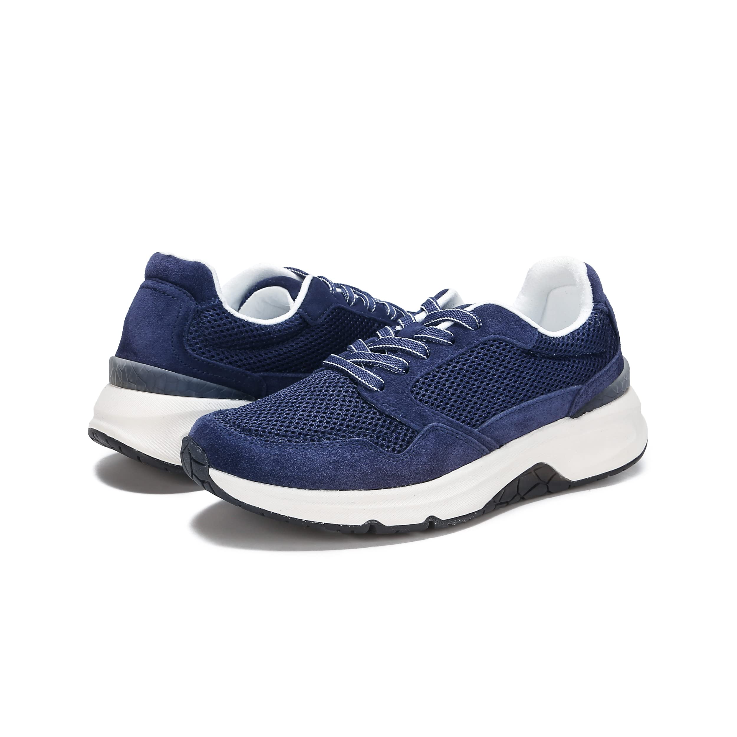 DASENGYE Non Slip Womens Fashion Sneakers Comfortable Lace Up & Mesh Walking Shoes Women Navy Blue 8.5