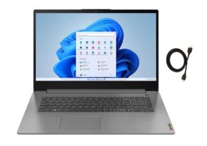 lenovo 2023 ideapad 3 17.3" fhd ips premium business laptop, gen 4 amd 6-core ryzen 5 5625u upto 4.3ghz, 24gb ram, 512gb pcie ssd, amd radeon graphics, fingerprint, windows 11 pro + hdmi cable, gray