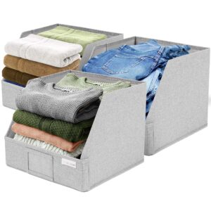 vividecor trapezoid closet storage bins - boxes for closet organizing - shelf organizer bins - linen closet organizers and storage - foldable baskets for shelves - open front basket