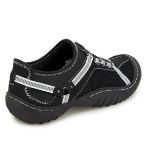 jambu women's jbu, tahoe slip-on - wide width black/white