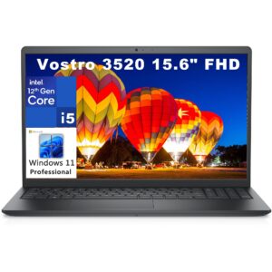 dell vostro 3000 series 3520 15.6" fhd 120hz business laptop computer, 12th gen intel 10-core i5-1235u (beat i7-1195g7), 4gb ddr4 ram, 256gb pcie ssd, 802.11ac wifi, bluetooth, black, windows 11 pro