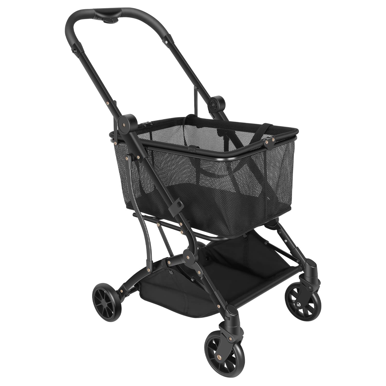 Functional Collapsible carts Shopping Cart Collapsible Utility Trolley Cart Features up 60 lbs Total Weight Capacity, Stylish Detachable Carry Bag, Swivel Tires for Easy Steering