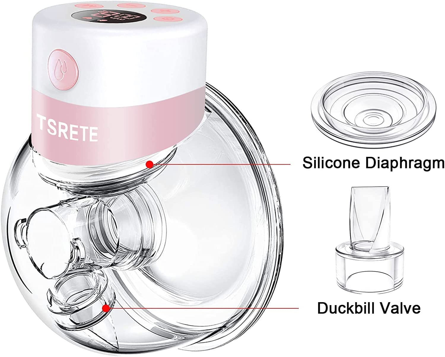 TSRETE Duckbill Valves & Silicone Diaphragm, Original TSRETE Electric Breast Pump Accessories