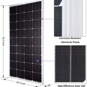 Pikasola Wind Turbine Vertical Axis Generator 200W12V + 2 PCS 100W 12V Monocrystalline Solar Panel Kits Suit for RV Marine Home Solar Wind Hybrid System