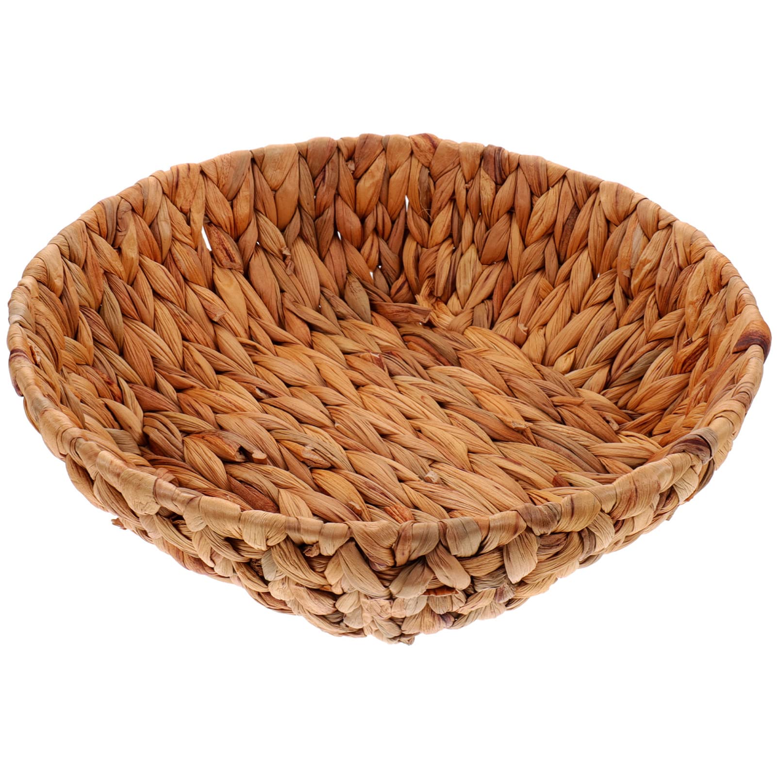 Round Woven Bread Basket Grass Storage Dried Nut Fruit Organizer Container Vegetables Serving Basket Flower Snack Holder Decor for Bathroom Kitchen