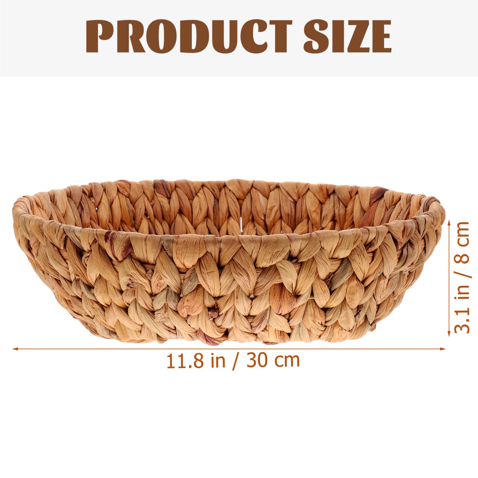 Round Woven Bread Basket Grass Storage Dried Nut Fruit Organizer Container Vegetables Serving Basket Flower Snack Holder Decor for Bathroom Kitchen