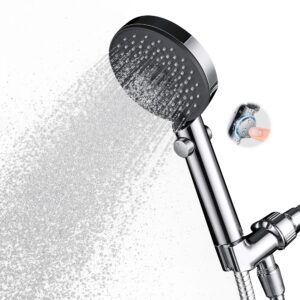 iopsk high pressure shower head with handheld 4 mode with on/off switch hand held shower head with hose detachable hand held shower head chrome finish