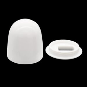 Biaungdo 2 Pcs Universal Tall Toilet Bolt Caps, White Plastic Toilet Floor Caps with Washers Round Push-On Bottom Toilet Bowl Bolt Caps Covers for Home, Office(37mm Height)