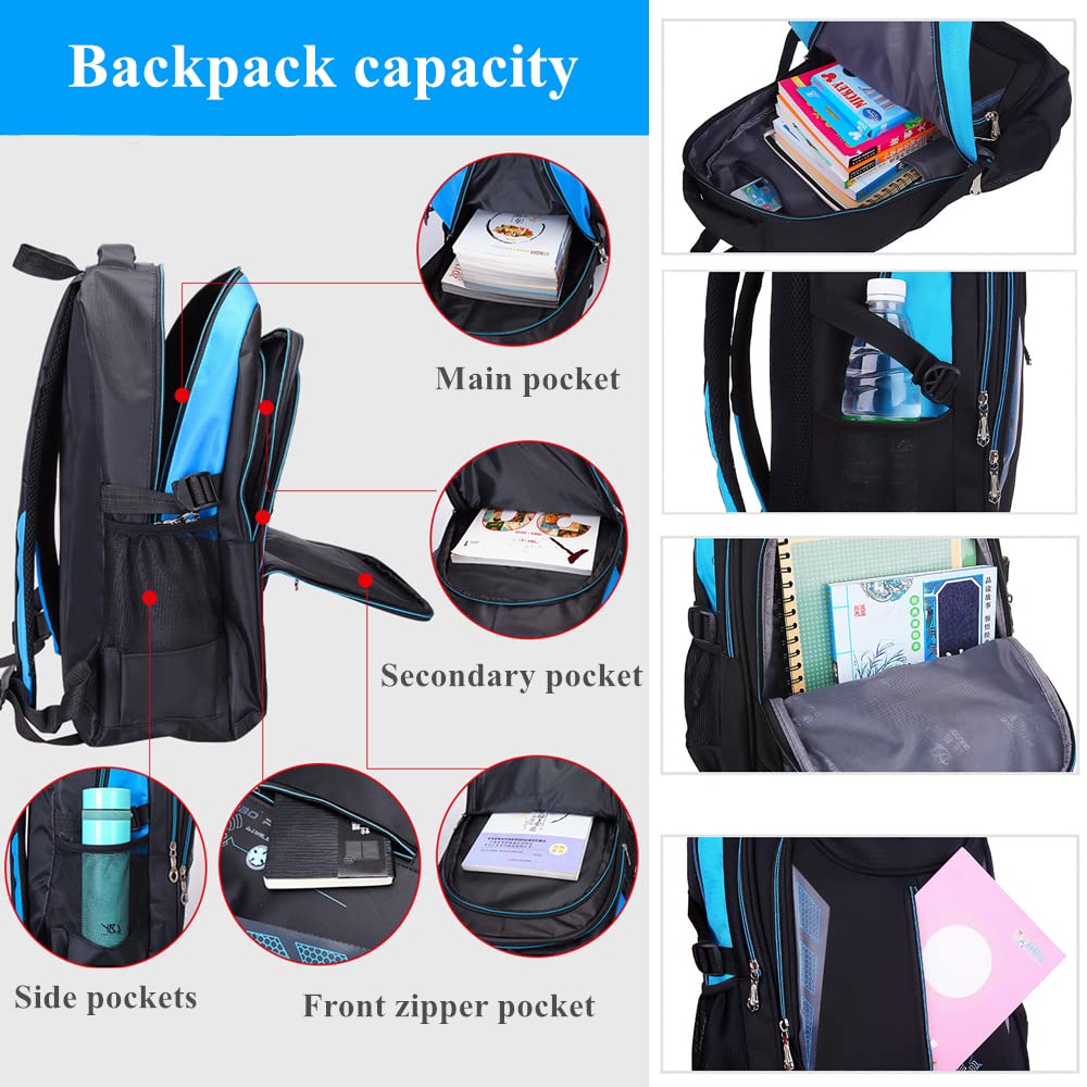 Kids Backpacks for Elementary, Durable Bookbag for Boys and Girls, School Bags for Teen Boys, Travel Casual Back Pack