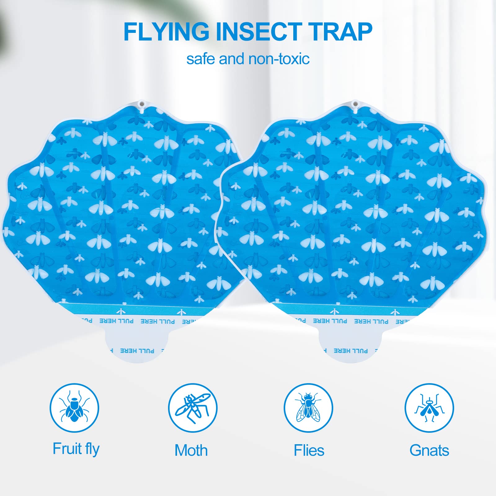 Flying Insect Trap Refill Kit Plug-in Sticky Card Plug Refill Replacement Glue Cards for HU002 Insect Trap (5 Pack-Refill, Transparent)