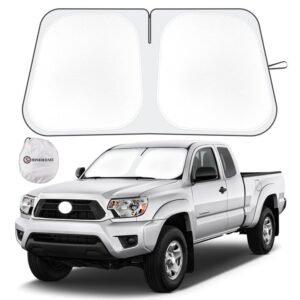 car windshield sun shade compatible with 2016 2017 2018 2019 2020 2021 2022 2023 2024 toyota tacoma accessories foldable sunshade truck custom windshield sun visor