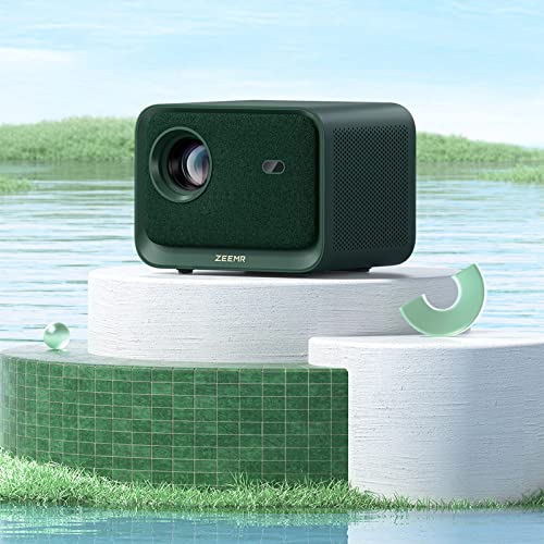 ZEEMR Projector with 5G Wifi and Bluetooth, Native 1080P, Autofocus/AutoKeystone Correction, Fully Sealed Dust-Proof, Smart Portable Projector For Home Theater, Compatible with Almost TV Sticks(Green)